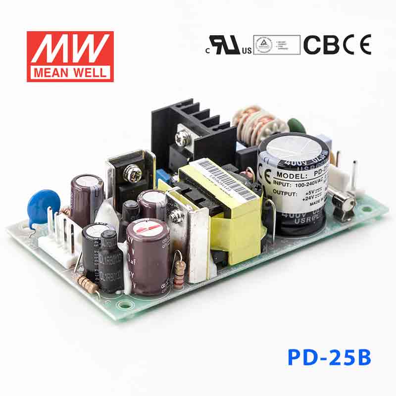 Mean Well PD-25B Power Supply | 25W 5V 24V - New Zealand Distributor – Wellforces Ltd.