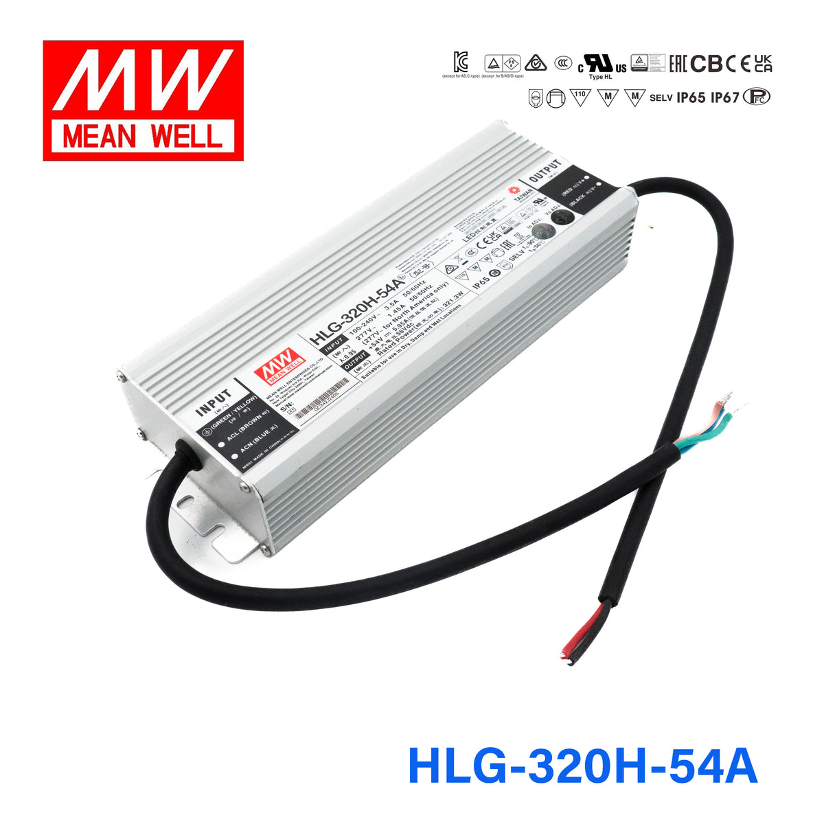Mean Well HLG-320H-54A Power Supply 320W 54V - Adjustable | HLG Series – Wellforces Ltd.
