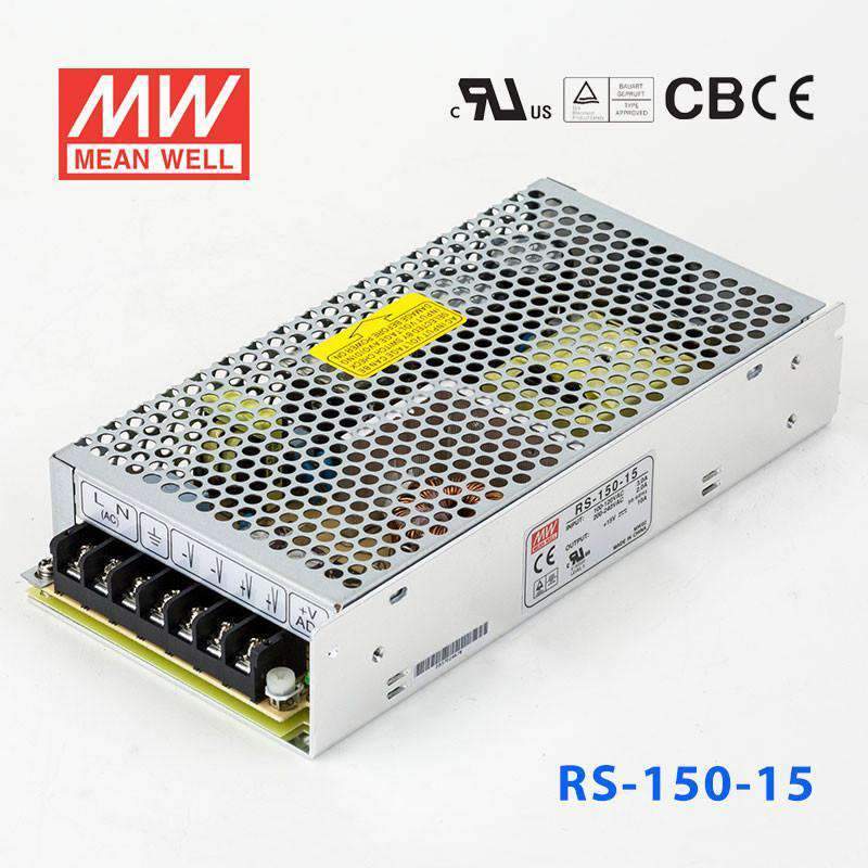 Mean Well RS-150-15 Power Supply | 150W 15V | Enclosed Type - Auckland Distributor – Wellforces Ltd.