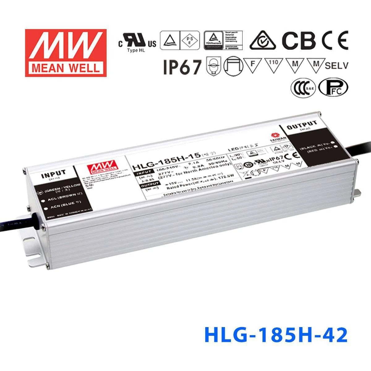 Mean Well HLG-185H-42 Power Supply | 185W 42V LED Driver - Auckland NZ Distributor – Wellforces Ltd.
