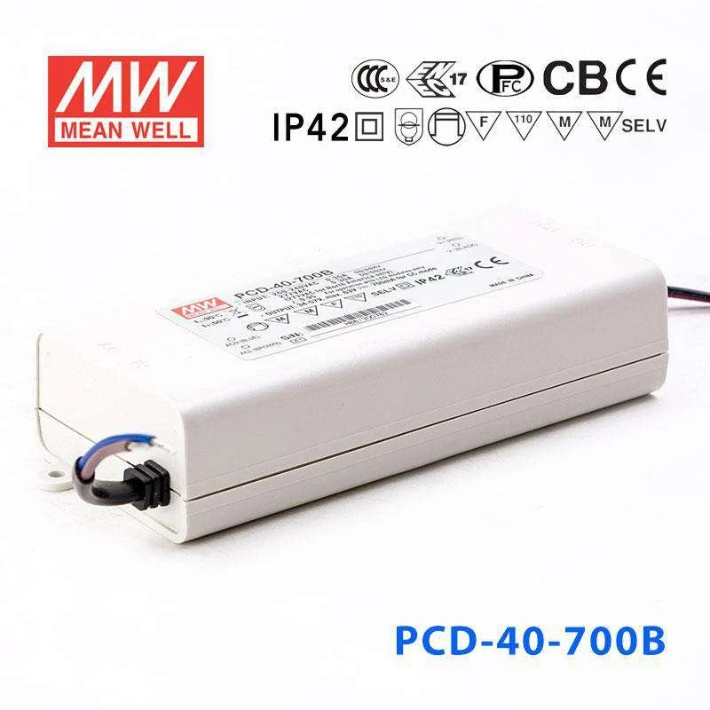 Mean Well PCD-40-700B LED Driver | Constant Current | 230VAC | Auckland, NZ – Wellforces Ltd.