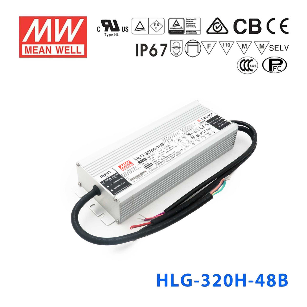 Mean Well HLG-320H-48B Power Supply 320W 48V Dimmable - HLG Series ...