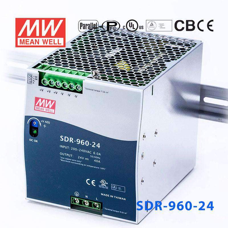 Mean Well SDR-960-24 Power Supply - High Efficiency | Auckland NZ Stock ...