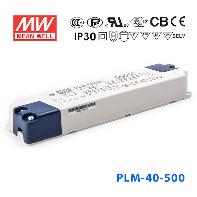 Mean Well PLM-40-500 Constant Current LED Driver - Terminal Block | Auckland Distributor ...