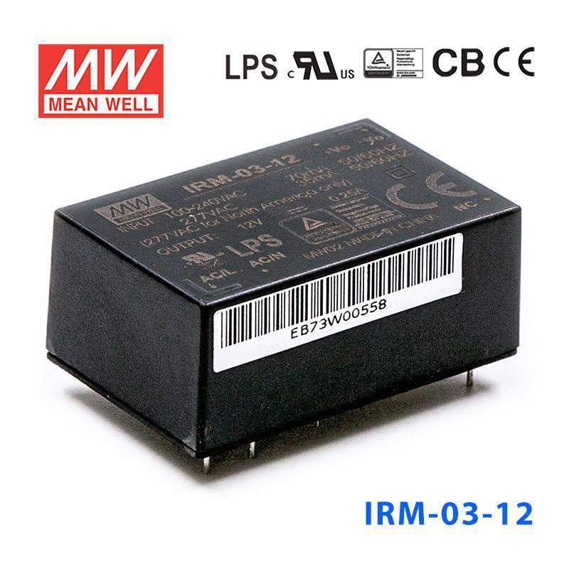 Mean Well IRM-03-12 Switching Power Supply 3W 12V 250mA - Encapsulated ...