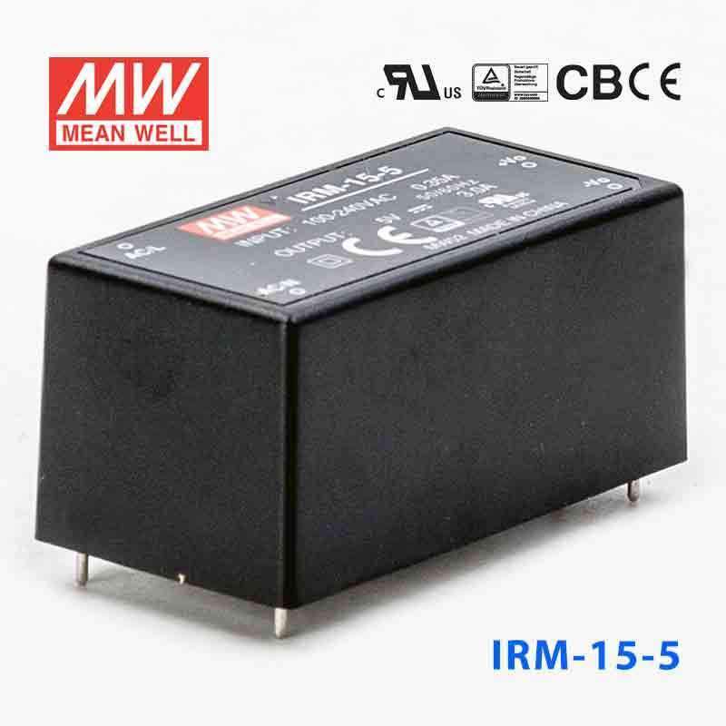 Mean Well IRM-15-5 15W 5V 3A Switching Power Supply - Encapsulated ...