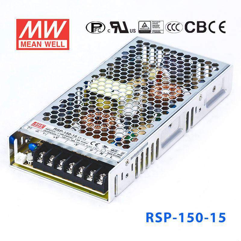 Mean Well RSP-150-15 Power Supply | 150W 15V | RSP Series | Enclosed ...