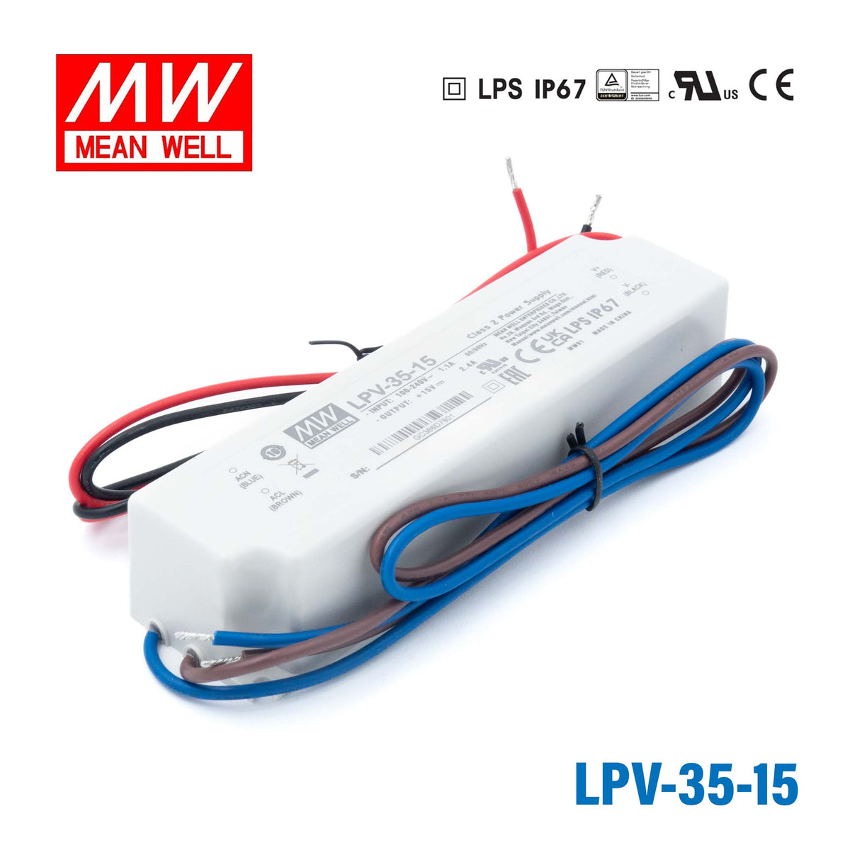 Mean Well LPV-35-15 Power Supply 35W 15V | LP Series LED Driver ...