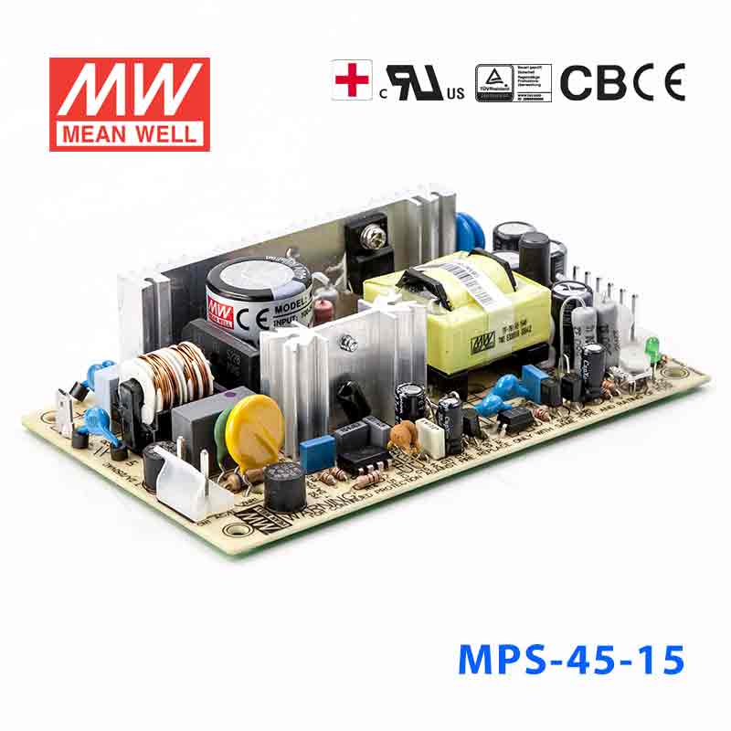 Mean Well MPS-45-15 Power Supply - Open Frame Type – Wellforces Ltd.