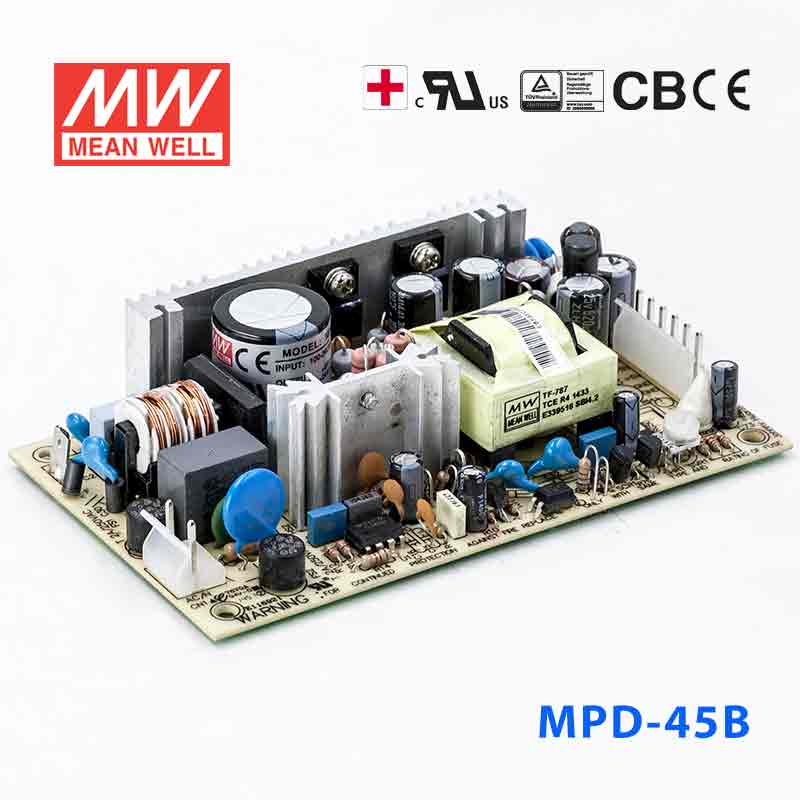 Mean Well MPD Series MPD-45B Power Supply - Open Frame Type ...