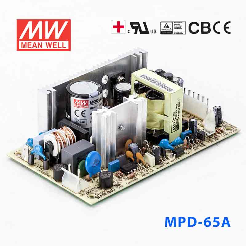 Mean Well MPD Series MPD-65A Power Supply - Open Frame Type ...